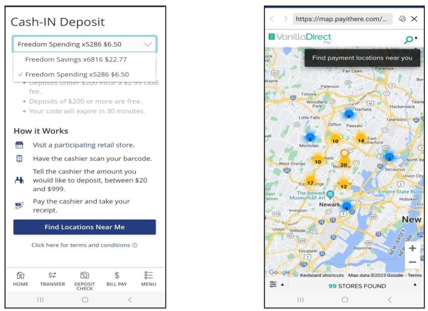 How do I deposit cash into my account?