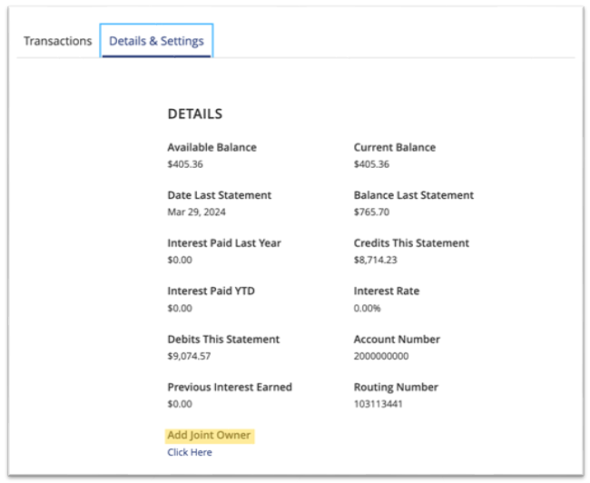 How do I add a joint account holder to my existing account?